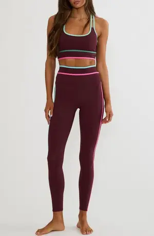 Beach Riot Solara High Waist Colorblock Leggings - Raspberry Bloom Colorblock