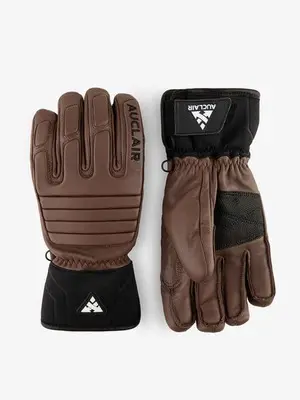 AUCLAIR Leather Outseam Gloves - Brown/black