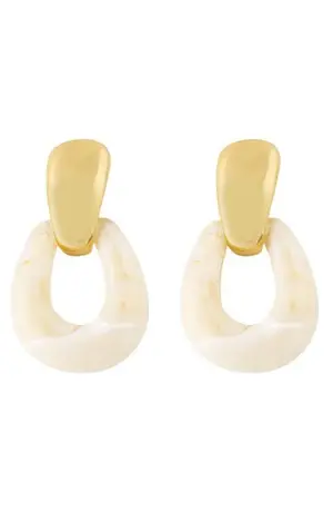 PANACEA Resin Door Knocker Earrings - Ivory