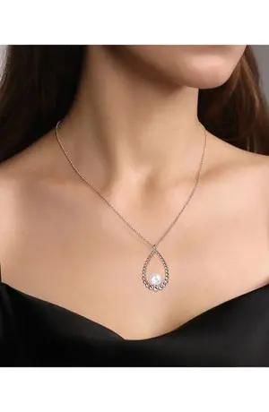 GABRIEL & CO. Pearl Teardrop Pendant Necklace