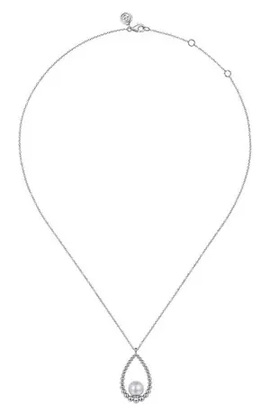 GABRIEL & CO. Pearl Teardrop Pendant Necklace