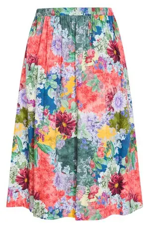 City Chic Maxi Skirt With Floral Print