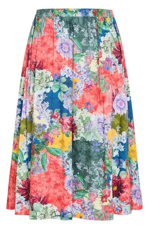 City Chic Maxi Skirt With Floral Print