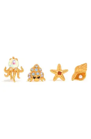 GIRLS CREW Shell Animal Stud Earring Set