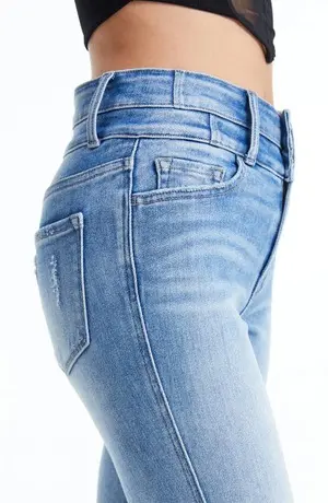 BAYEAS High Waist Flare Jeans With Ripped Knees