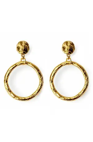 PANACEA Textured Circle Drop Earrings