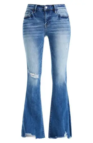 BAYEAS Fray Hem Flare Jeans