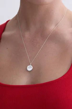 Astley Clarke Silver Biography Midi Locket Necklace With White Sapphire