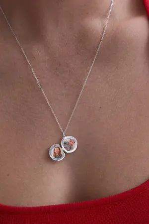 Astley Clarke Silver Biography Midi Locket Necklace With White Sapphire