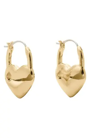 Kate Spade New York Heart Spade Huggie Hoop Earrings - Gold