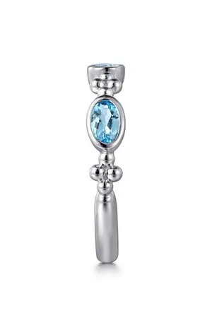 GABRIEL & CO. Blue Topaz Station Ring