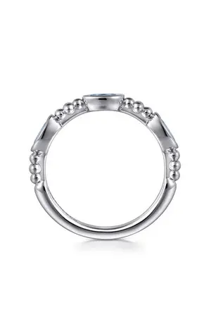 Gabriel & Co. Blue Topaz Station Ring