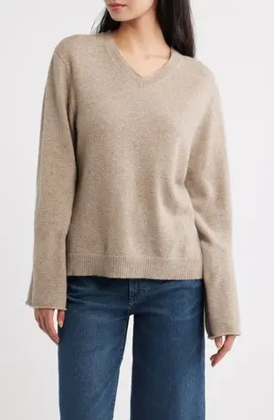 DL1961 V-neck Long Sleeve Cashmere Sweater
