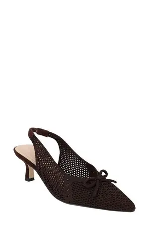 Pelle Moda Beliz Slingback Pointed Toe Kitten Heel Pump - Chocolate