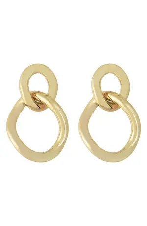 PANACEA Polished Link Drop Earrings - Gold