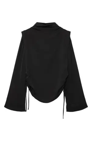 ALLSAINTS Leslie Cowl Neck Long Sleeve Top - Black