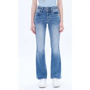 BAYEAS High Waist Flare Jeans - Medium Blue