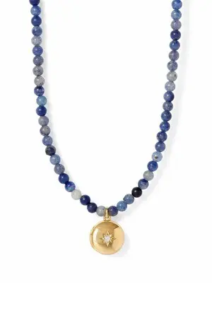 Astley Clarke Mini Biography Blue Aventurine Locket Necklace - Gold