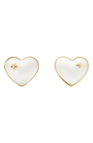 Kate Spade New York Heart Spade Stud Earrings - White
