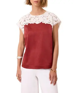 Mint Velvet Satin Lace Top