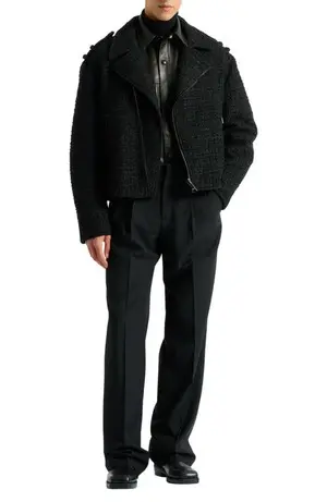Balmain Tweed Biker Jacket
