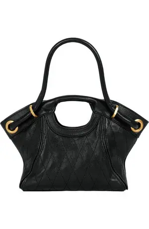 Balmain Small Quilted Lambskin Leather Tote