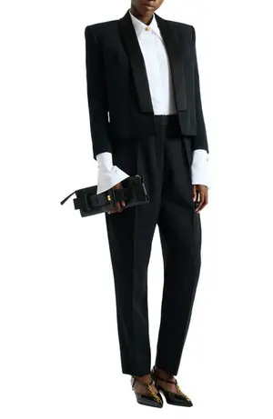 Balmain Cotton Poplin Shirt With Lion Head Button Detail