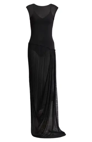 Balmain Long Draped Viscose Dress