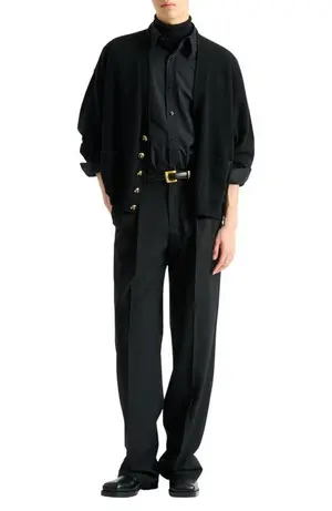 Balmain Eco-cashmere Cardigan With Lion Medallion Buttons