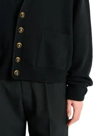 Balmain Eco-cashmere Cardigan With Lion Medallion Buttons