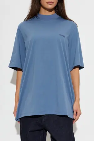 Attico Oversized T-shirt With Shoulder Pads - Blue