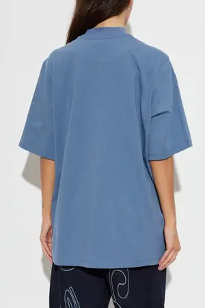 Attico Oversized T-shirt With Shoulder Pads - Blue