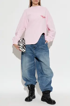 Attico Oversize T-shirt With Asymmetrical Slit