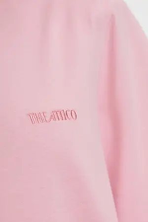 Attico Cotton Jersey T-shirt With Shoulder Pads