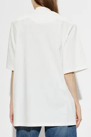 Attico Padded Shoulder High Neck T-shirt