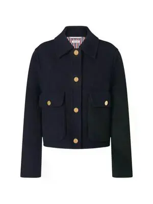Thom Browne Bell-sleeve Wool Jacket - Blue