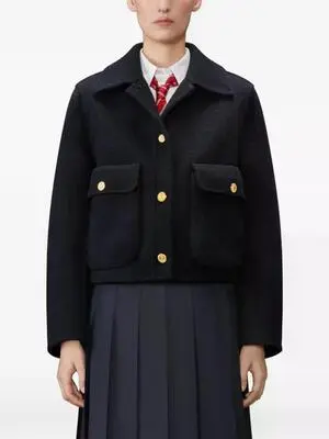 Thom Browne Bell-sleeve Wool Jacket - Blue