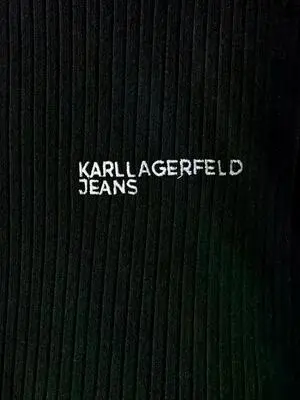 Karl Lagerfeld Ribbed Knit Crewneck Short-sleeve Top