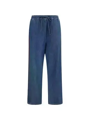 Valentino Garavani Piped-trim Vlogo Jeans - Blue