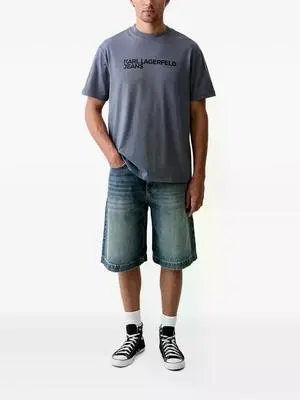 Karl Lagerfeld Logo-print Crew-neck T-shirt - Blue