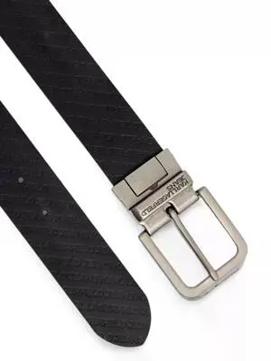 Karl Lagerfeld Logo-embossed Reversible Belt - Black