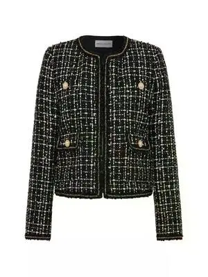 Rebecca Vallance Bouclé Jacket With Sequins And Faux Pearls