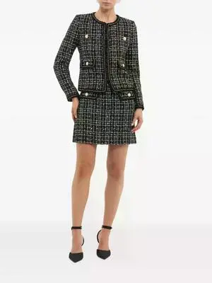 Rebecca Vallance Bouclé Jacket With Sequins And Faux Pearls