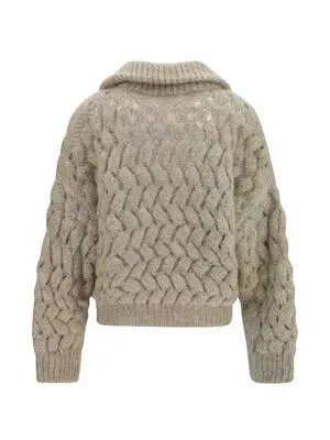 Brunello Cucinelli Chunky Knit Cardigan With Sequin Embellishments