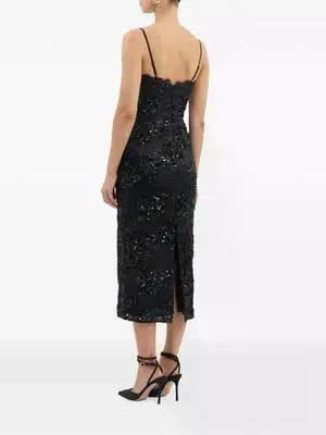 Rebecca Vallance Beau Sequin Embroidered Lace Midi Dress