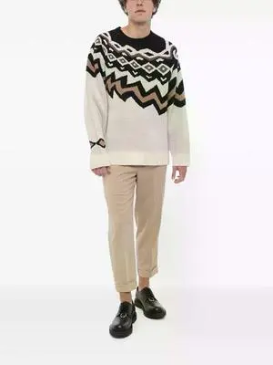 Neil Barrett Geometric-pattern Wool Sweater - Neutrals