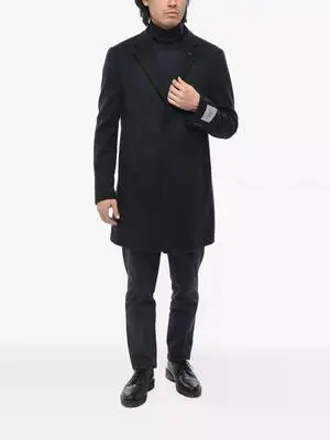 Corneliani Notch-lapel Single-breasted Coat - Blue