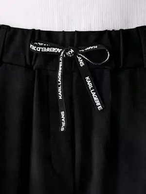 Karl Lagerfeld Logo Drawstring Wide-leg Trousers