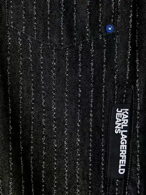 Karl Lagerfeld Pinstripe Denim Sleeveless Jacket