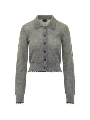 Pinko Madrid Raw-edge Collared Cardigan